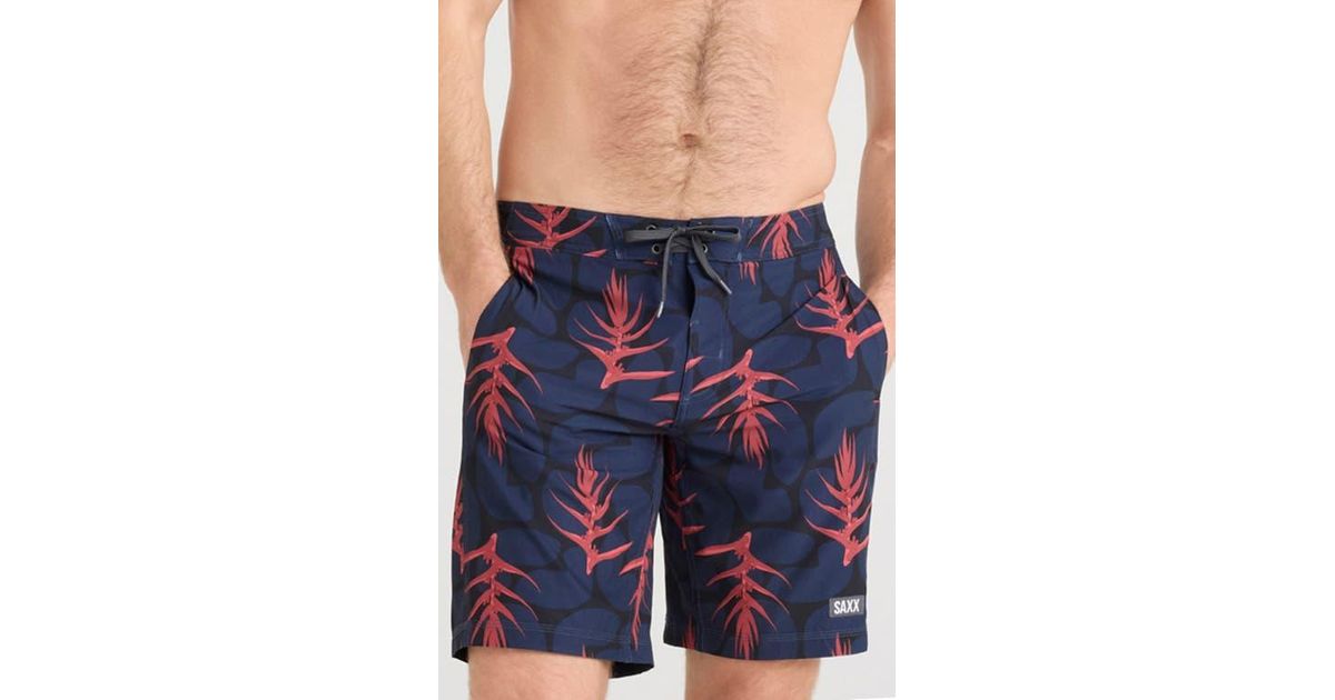 Saxx Underwear Co. Betawave 2-In-1 Volley 5-Inch Board Shorts in Blue ...