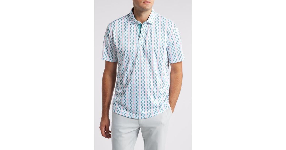 Swannies Yoyo Broken Stripe Golf Polo in Blue for Men | Lyst