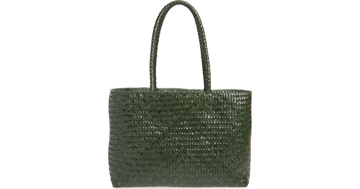 Madewell Handwoven Leather Tote in Green | Lyst