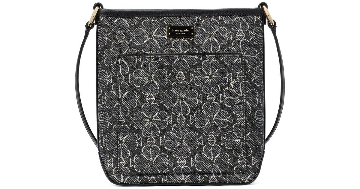 Kate Spade Ava Spade Flower Coated Canvas Crossbody Bag in Black | Lyst
