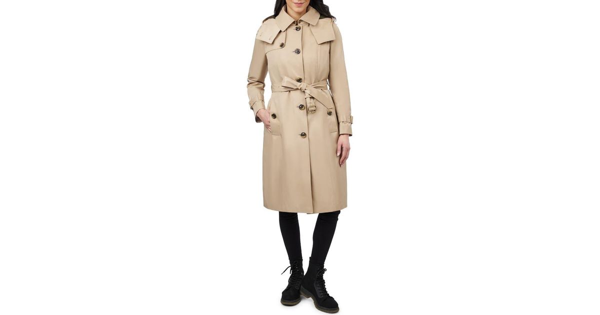 London Fog Water Resistant Belted Trench Coat With Removable Liner in ...
