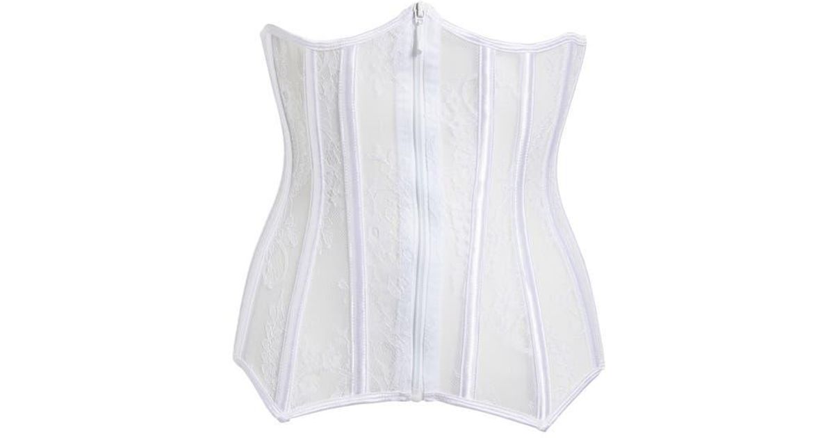 Coquette Lace Waist Cincher in White | Lyst