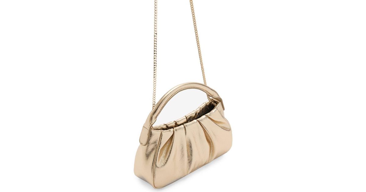 Mango Ruched Shoulder Bag in Natural | Lyst