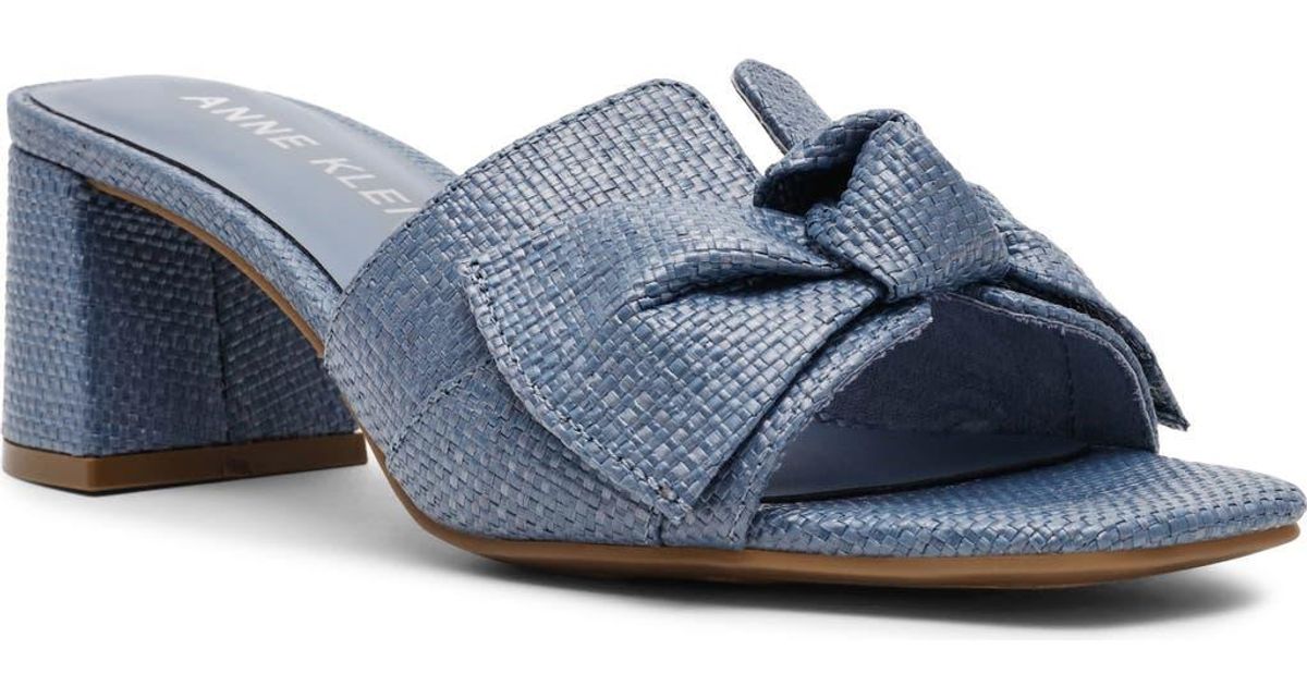 Anne Klein Kizmet Bow Slide Sandal in Blue | Lyst