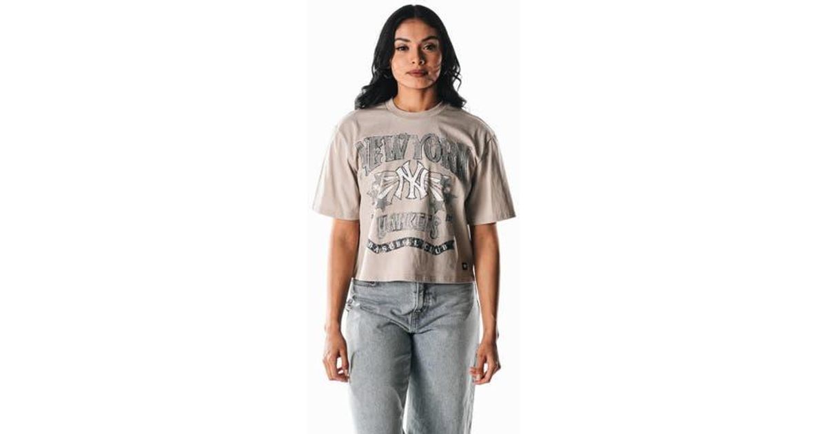 The Wild Collective New York Yankees Cropped Vintage Boxy T-Shirt in ...