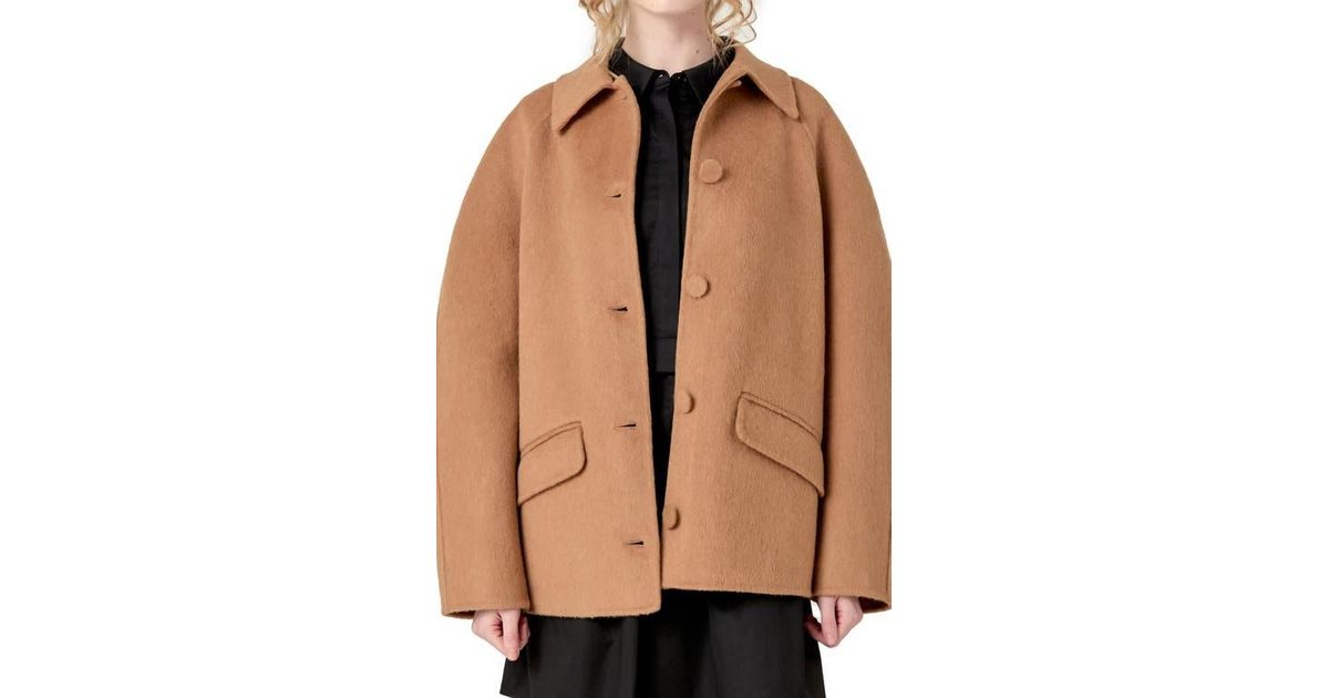 English Factory Oversize Wool Coat in Brown | Lyst