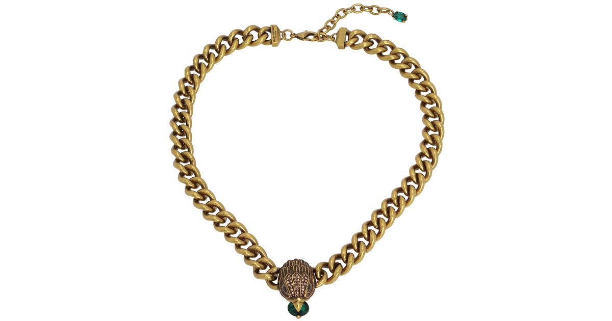 Kurt Geiger Eagle Head Collar Chain Necklace In Natural Lyst