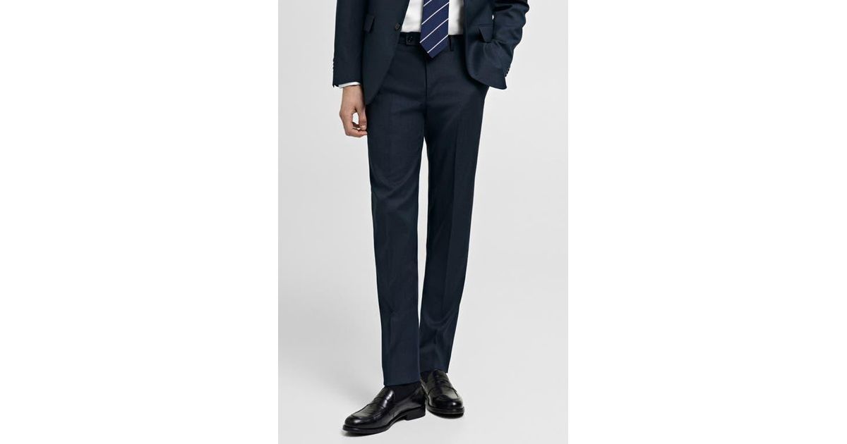 Mango Milan Slim Fit Suit Pants in Blue for Men | Lyst