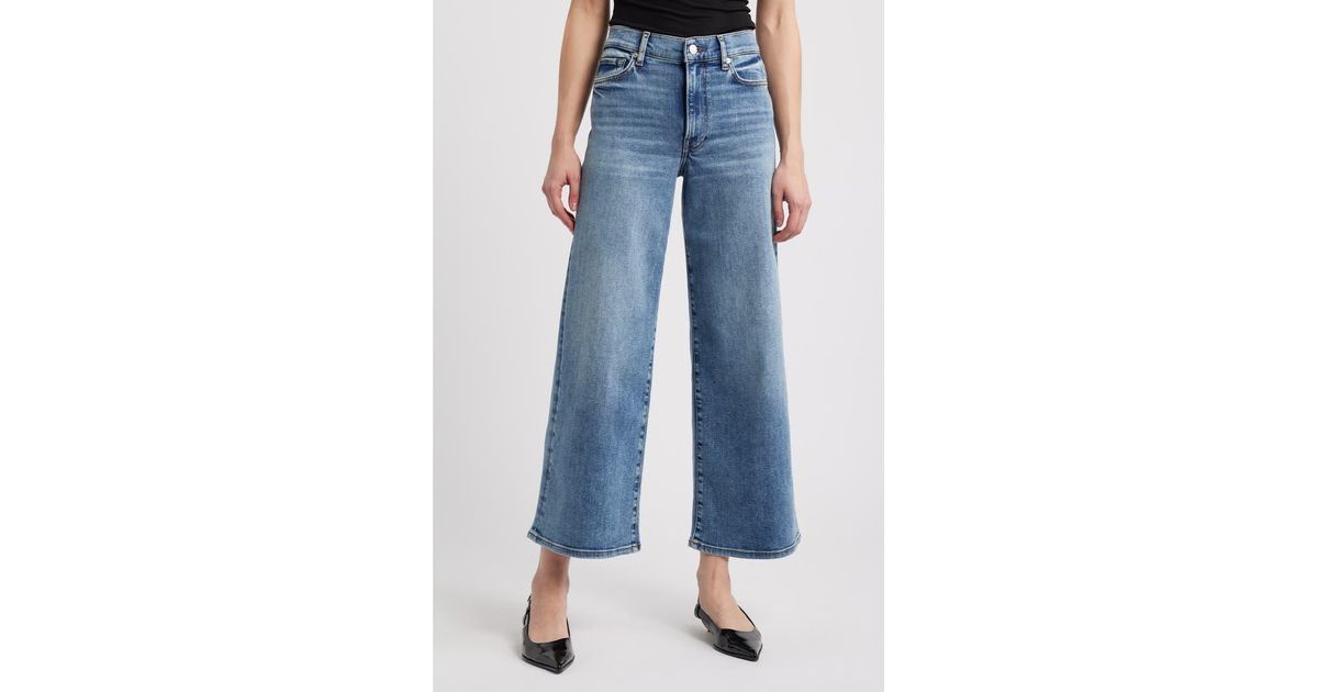 FRAME Le Pixie High Waist Slim Palazzo Jeans in Blue | Lyst