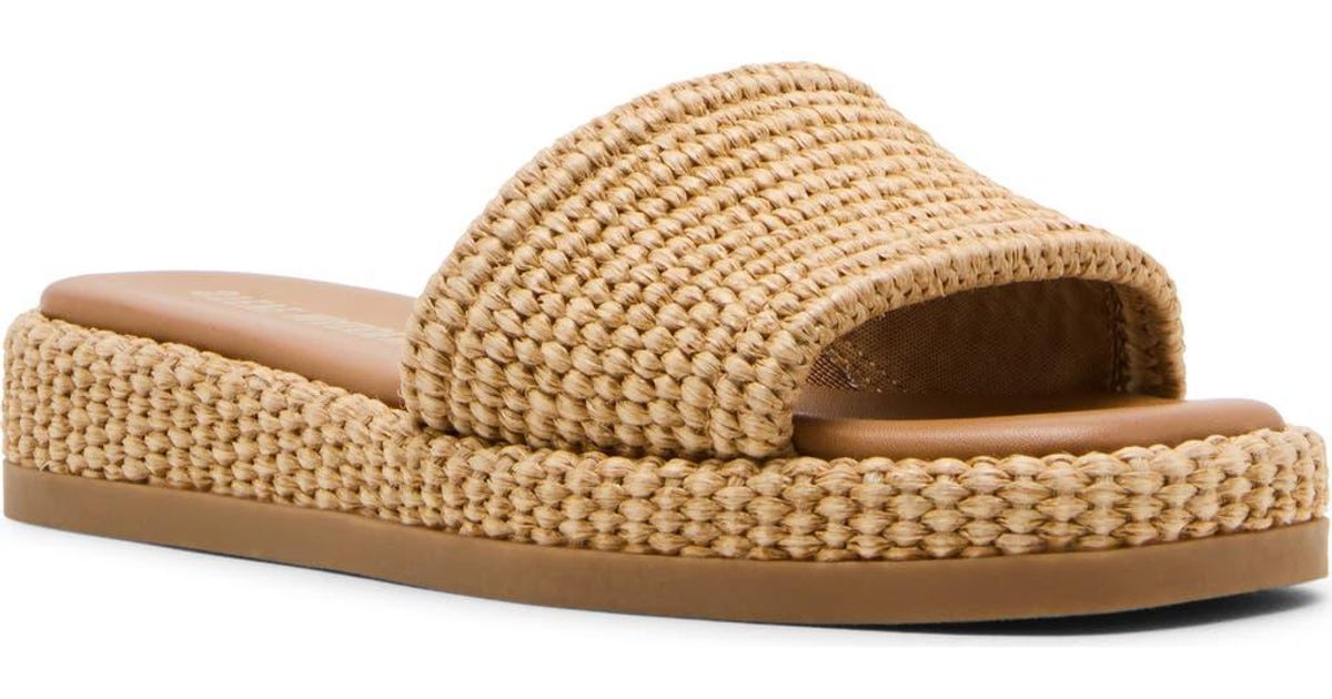Steve Madden Boardwalk Slide Sandal in Natural | Lyst