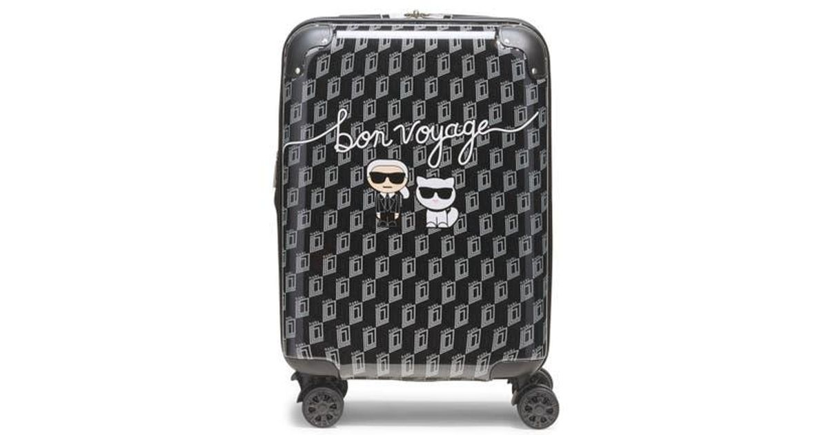 KARL LAGERFELD Bon Voyage 21 Upright Carry On Suitcase in Black | Lyst