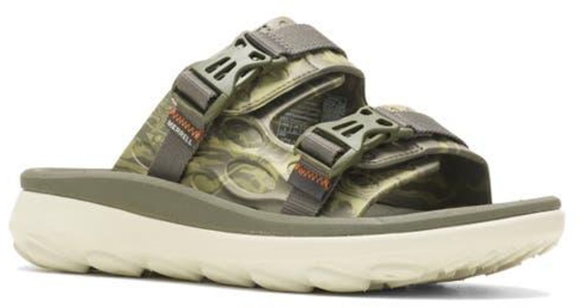 Merrell Hut Ultra Wrap Sport Slide Sandal in Green for Men | Lyst