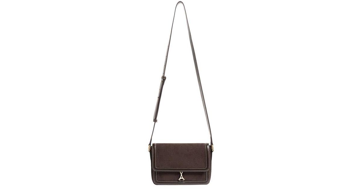 Manière De Voir Suede & Leather Crossbody Bag in White | Lyst