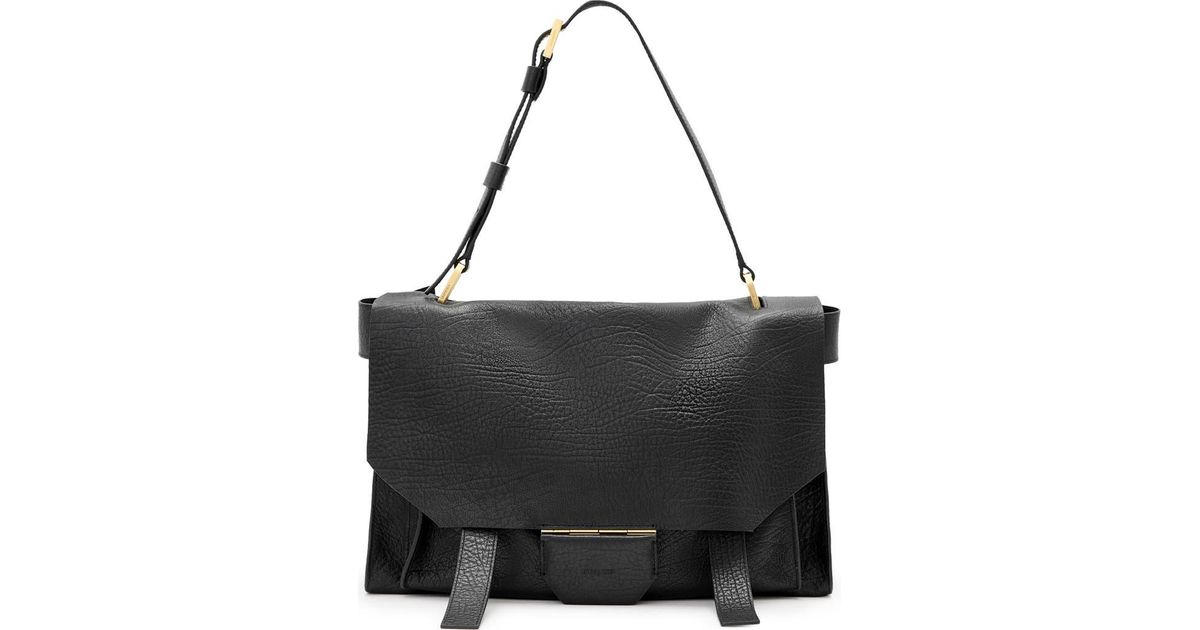 AllSaints Ursa Leather Satchel in Blue | Lyst