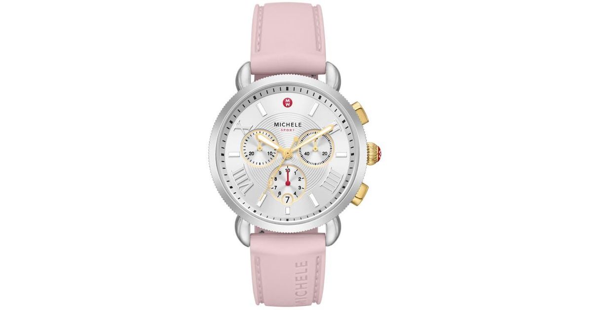 Michele Sporty Sport Sail Chronograph Watch Head With Silicone Strap ...
