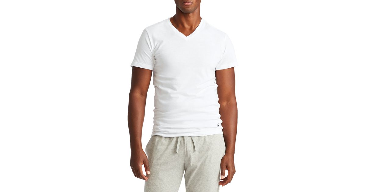 Polo Ralph Lauren 5-pack Slim Fit V-neck Undershirts in White for Men ... Polo Ralph Lauren 5-pack Slim Fit V-neck Undershirts in White for Men ...