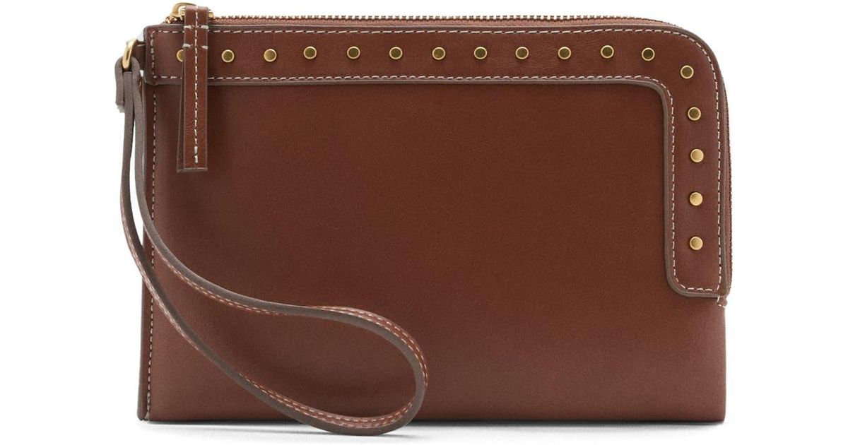Mango Stud Detail Faux Wristle in Brown | Lyst