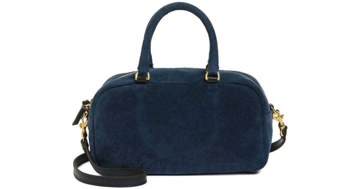 Clare V. Petite Claudine Suede Crossbody Bag in Blue | Lyst