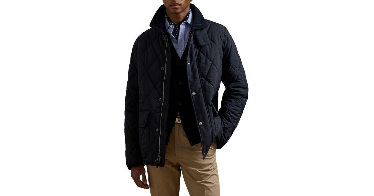Ralph Lauren Carleton Diamond Quilted Down Jacket in Blue for Men | Lyst