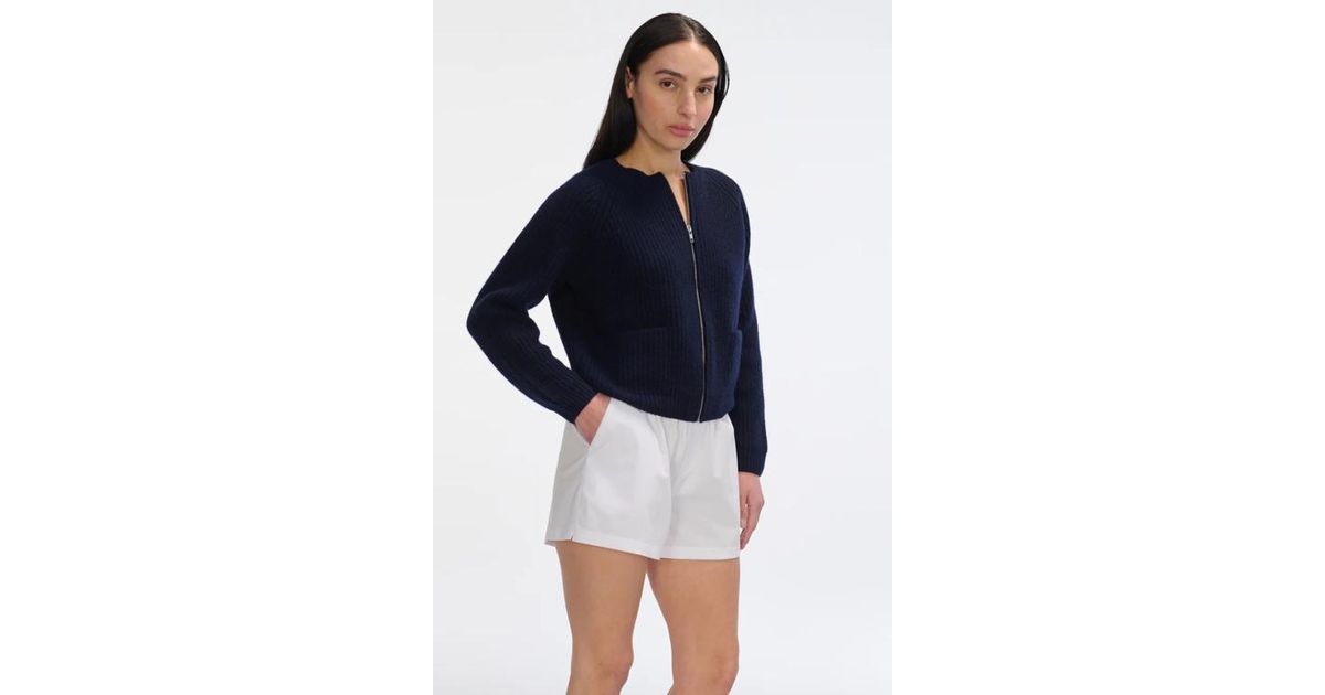 ALMINA CONCEPT Knit Zip Up Cardigan in Blue | Lyst