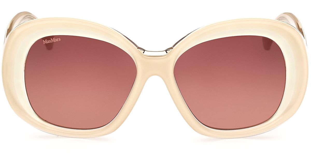 Max Mara Edna 55mm Round Sunglasses in Pink | Lyst