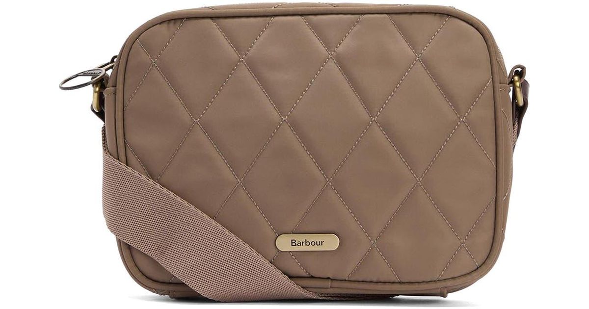 Barbour Quilted Nylon Crossbody Bag in Brown | Lyst