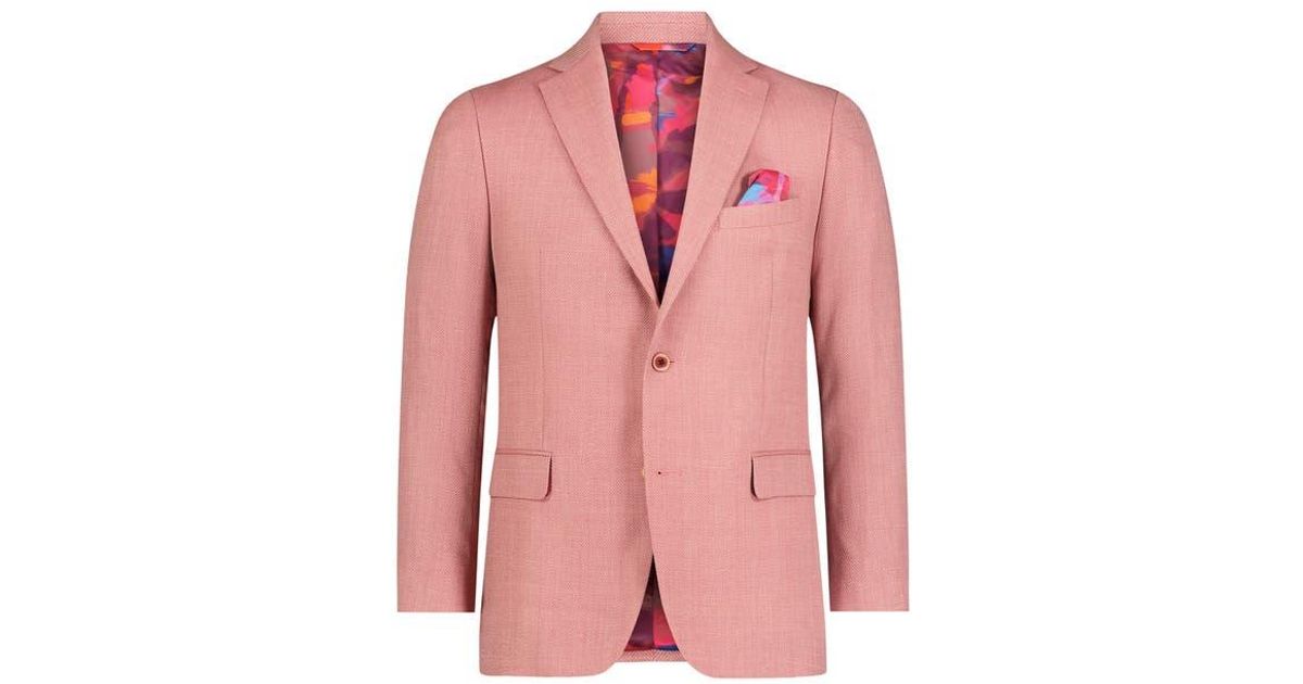 Robert Graham Mclaine Wool Blend Herringbone Sport Coat in Pink for Men ...