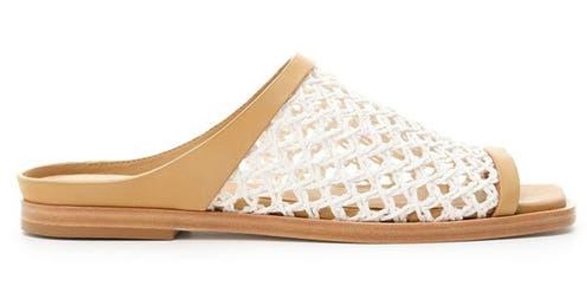 Daniella Shevel Jute Fiber Slide Sandals in White | Lyst