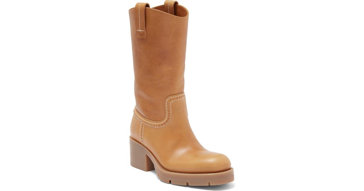 Chloé Neva Block Heel Boot in Brown | Lyst