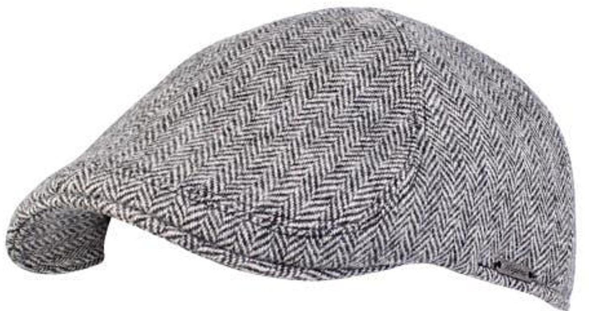 Wigéns Herringbone Shetland Pub Cap With Curved Peak in Gray for Men | Lyst
