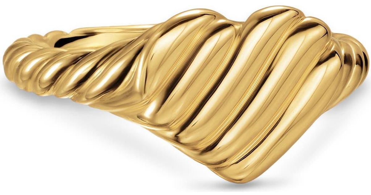David Yurman Sculpted Cable Heart Pinky Ring in Metallic | Lyst