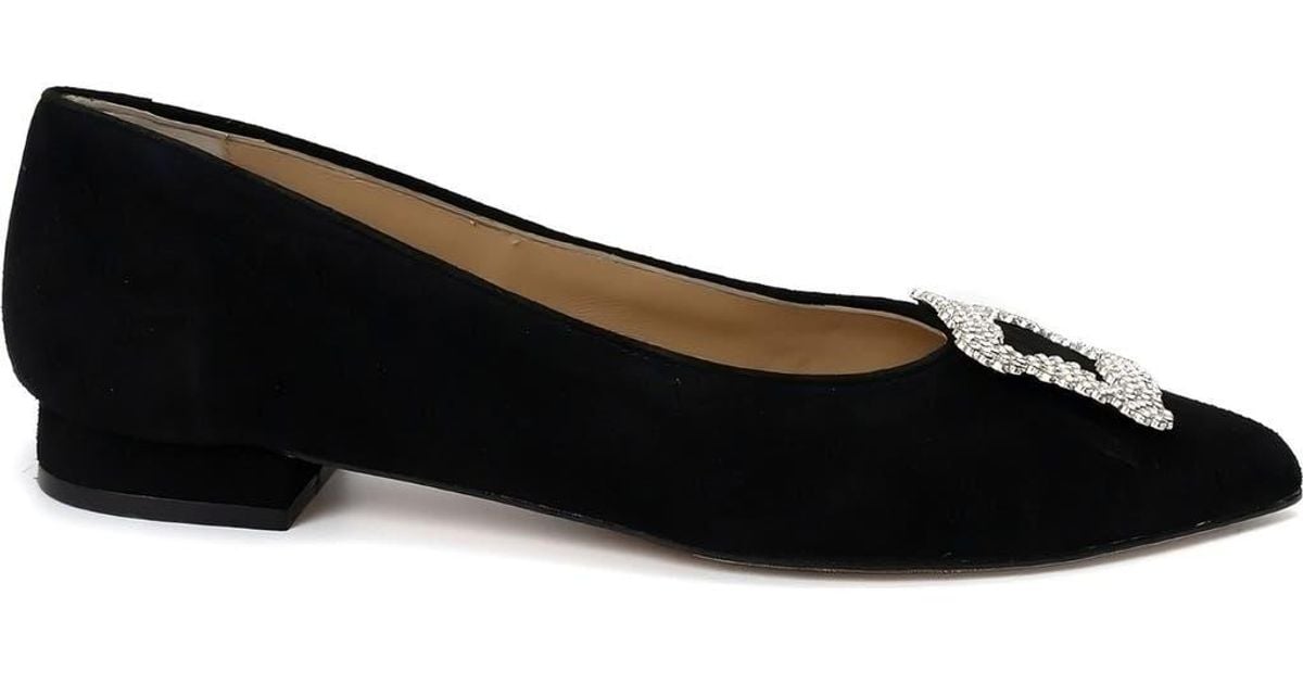 Menina Step Tiara Crystal Flat in Black | Lyst