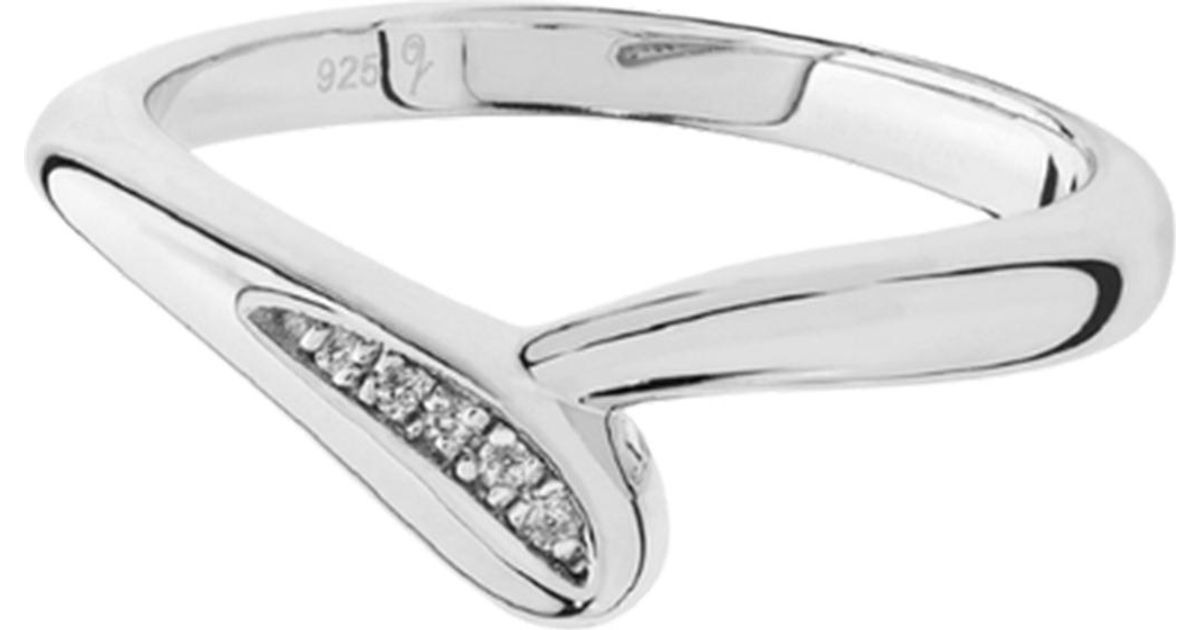 Lucy Quartermaine Skinny Drip Ring in Metallic | Lyst