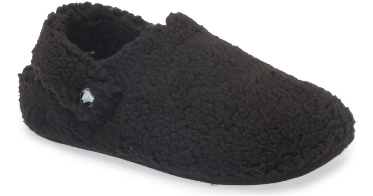 Crocs™ Classic Cozzzy Faux Fur Slipper Clog in Black | Lyst