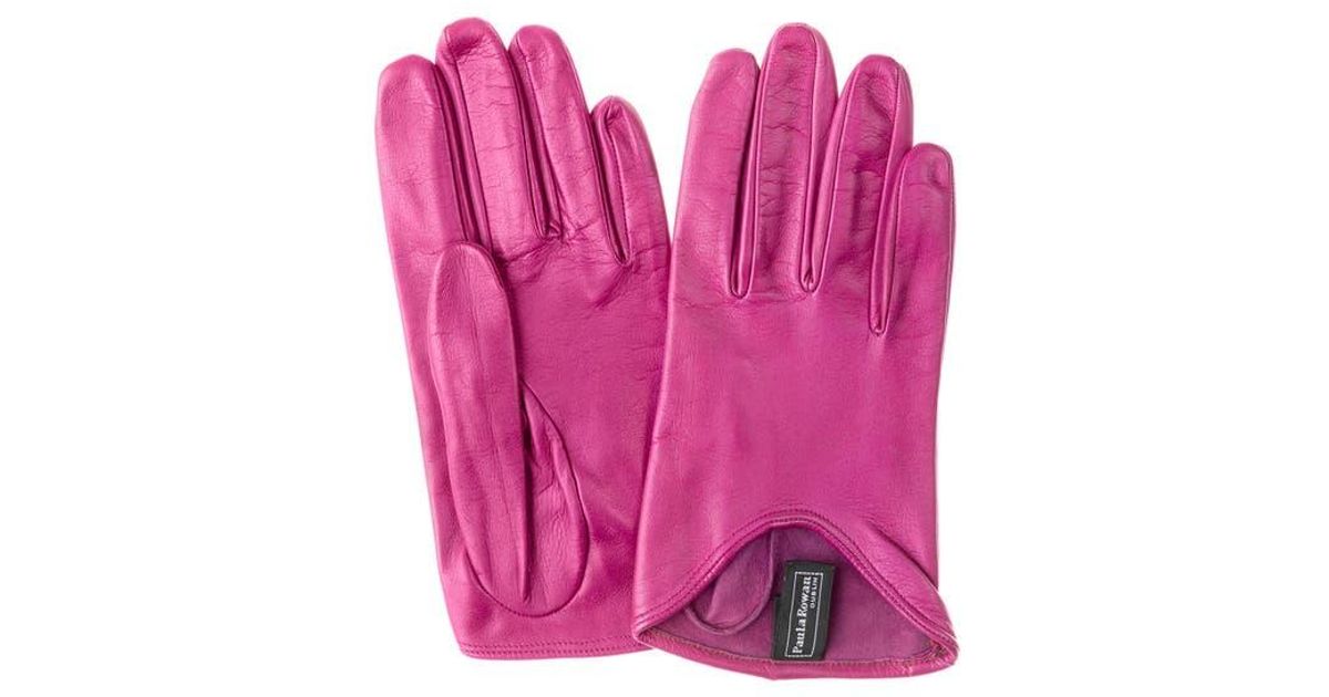 Paula Rowan Stephanie Leather Gloves in Pink | Lyst