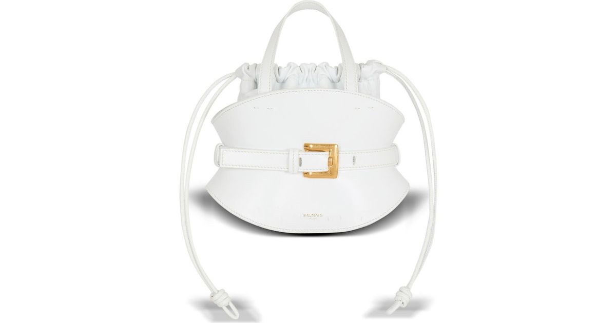 Balmain Shuffle Mini Bag in White | Lyst