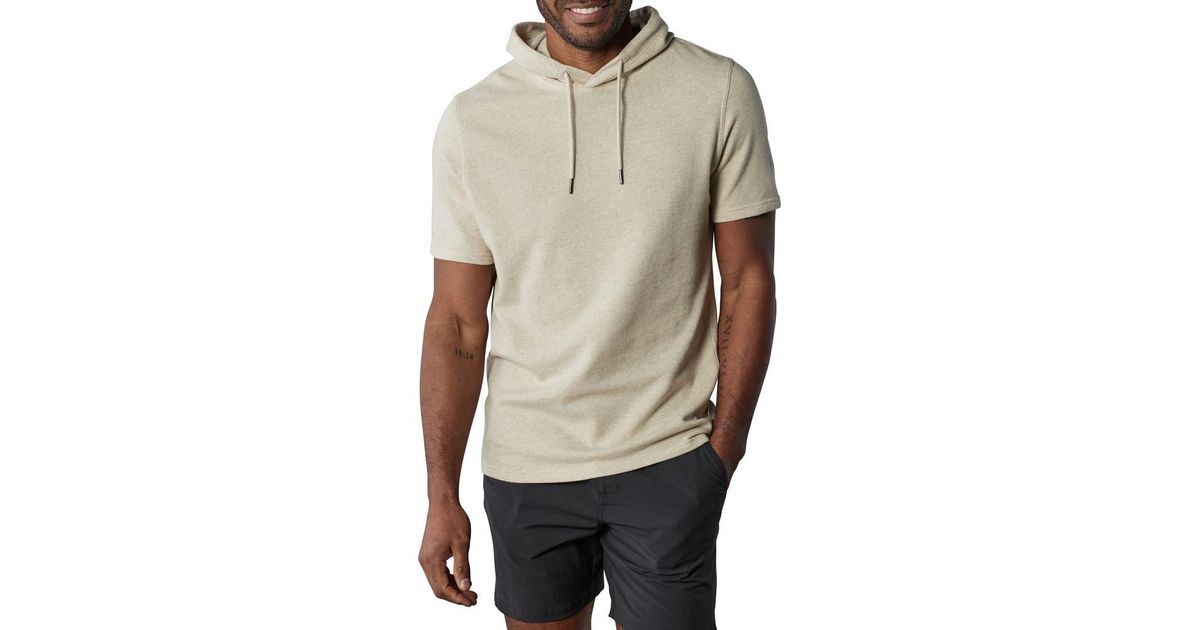 The Normal Brand Cole French Terry Short Sleeve Hoodie in Natural for ...