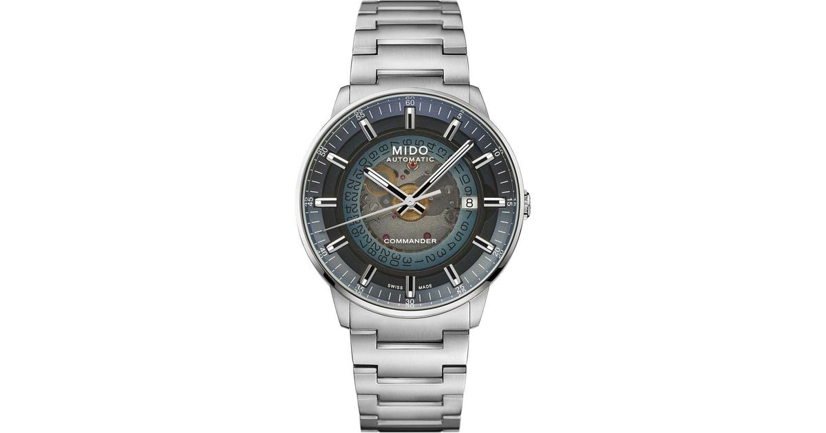 MIDO Commander Gradient Skeletal Automatic Bracelet Watch, 40Mm in Gray ...