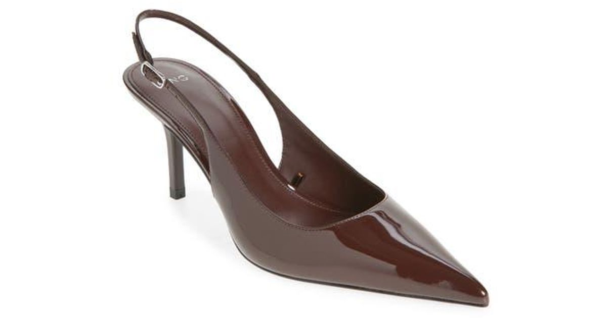 Mango Sol Slingback Pump in Brown | Lyst