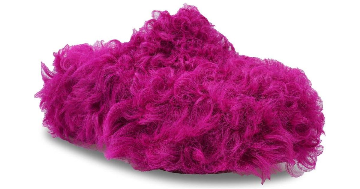 Zigi Curly Faux Shearling Platform Clogs in Purple | Lyst