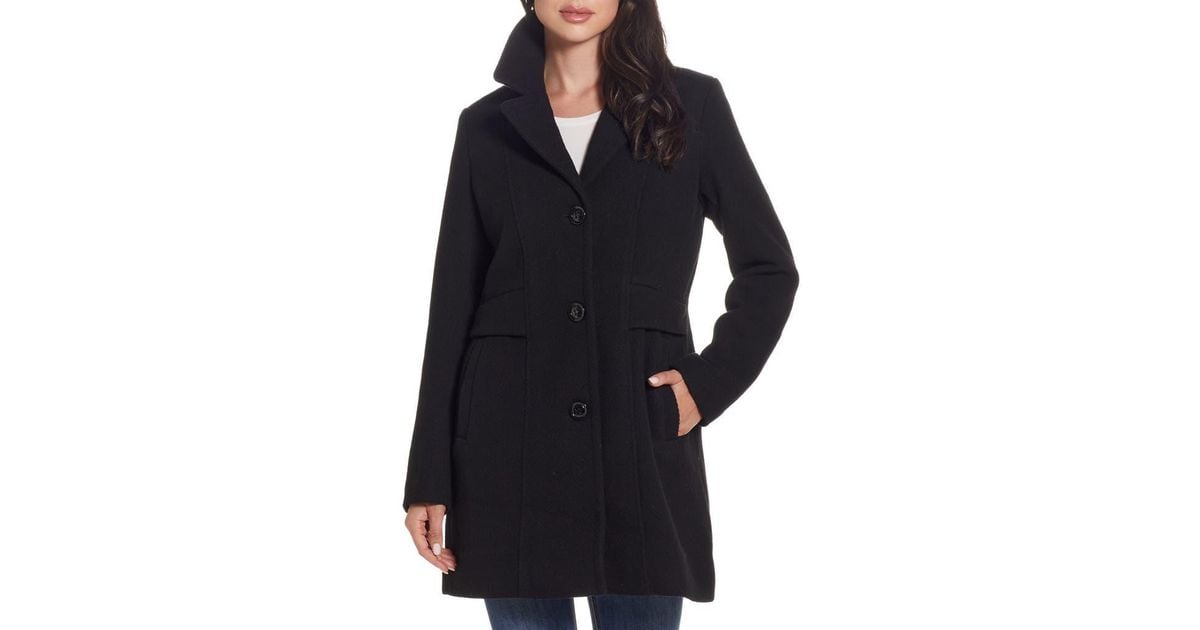 Gallery A-Line Coat in Black | Lyst