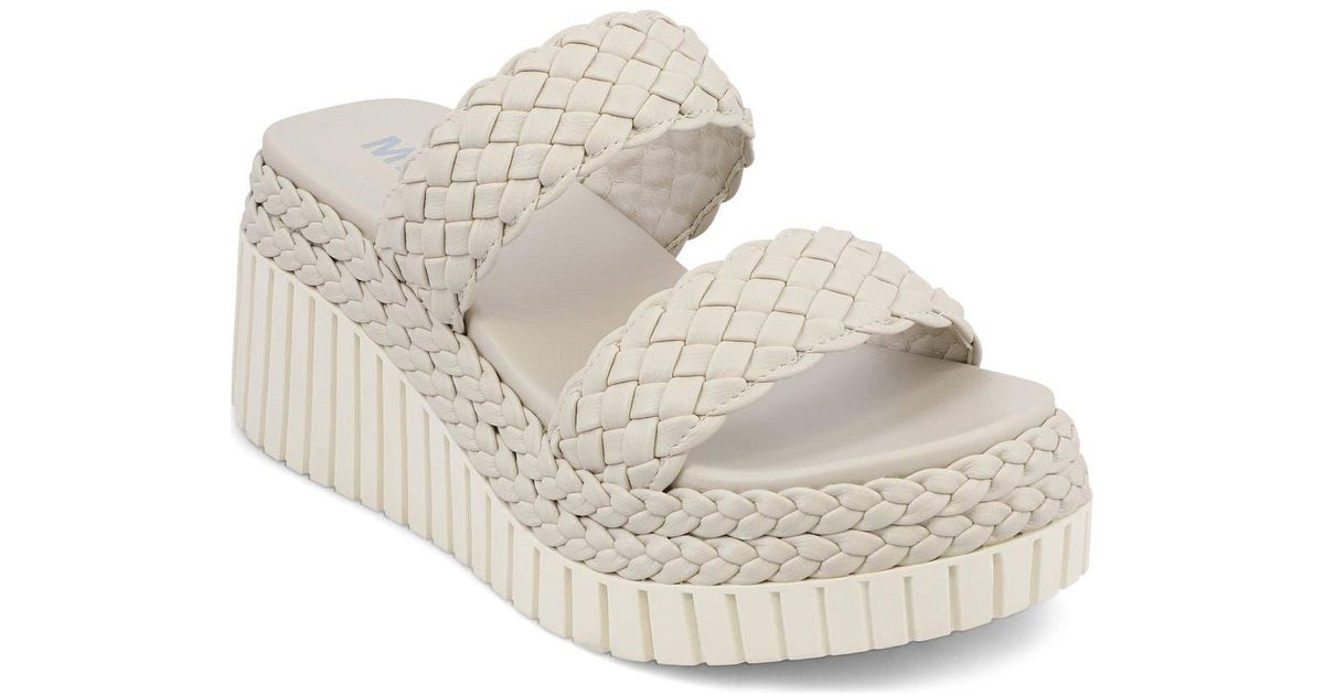 MIA Yoshi Platform Wedge Sandal in Metallic | Lyst