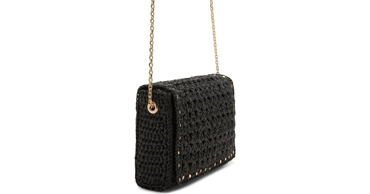 Mango Woven Straw in Black | Lyst
