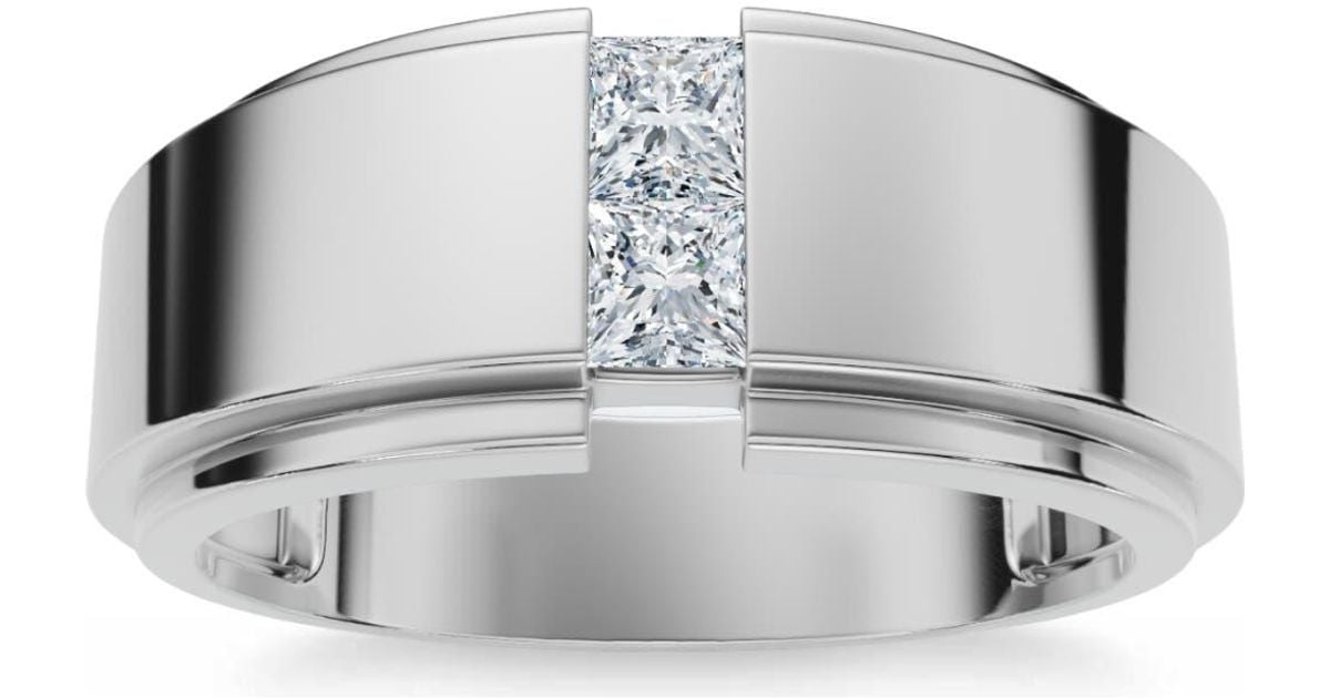 Bliss Diamond 1Ct Princess Cut Diamond Tension Set Wedding Ring 14K Lab ...