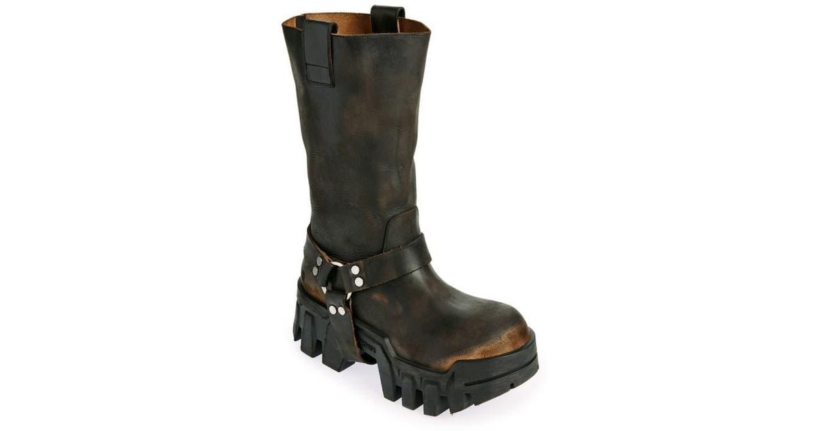 Balenciaga Bulldozer Harness Boot in Black for Men | Lyst