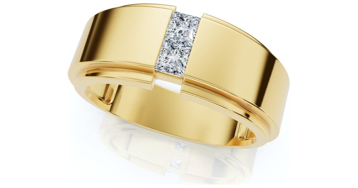 Bliss Diamond 1Ct Princess Cut Diamond Tension Set Wedding Ring 14K Lab Grown in Metallic for ...