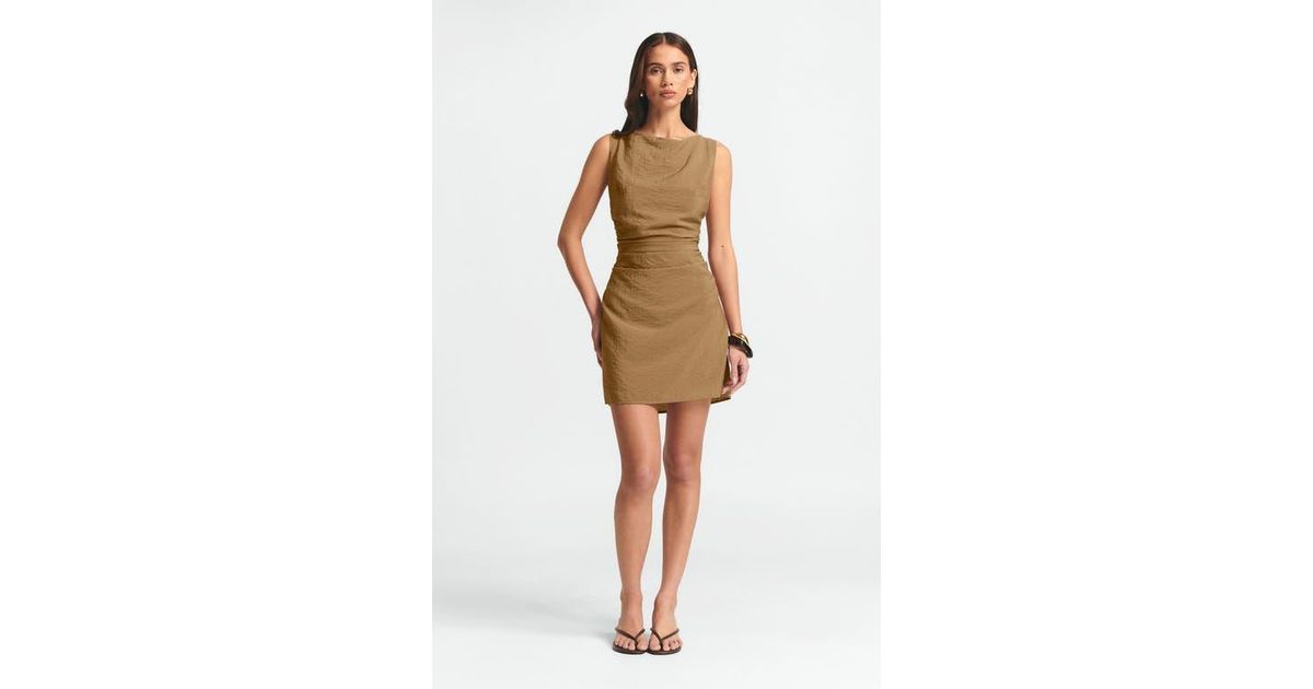 ST MRLO Sara Mini Dress in Natural | Lyst