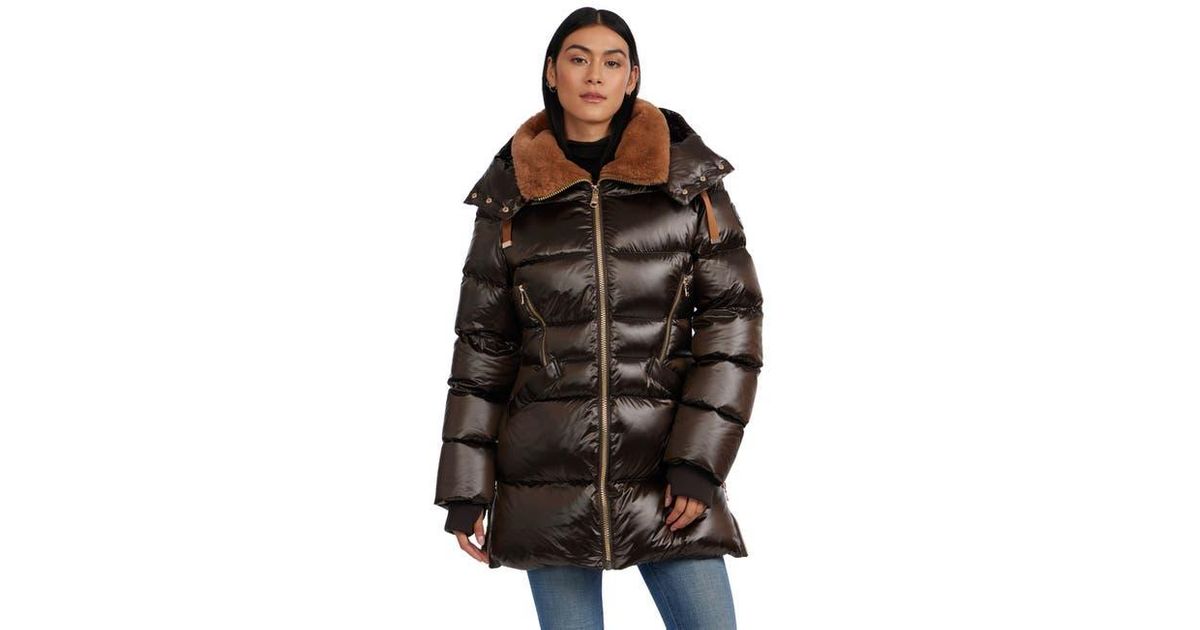 Pajar Lyra Channel Quilted Puffer With Detachable Hood in Black | Lyst