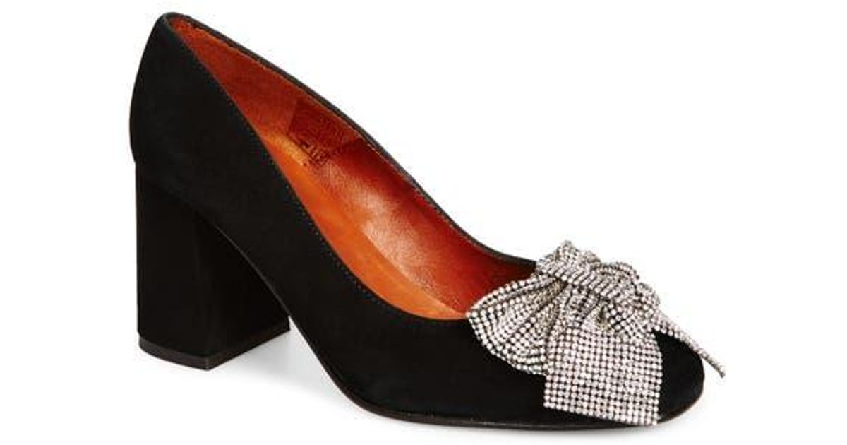 Penelope Chilvers Sue Embellished Bow Pump in Brown | Lyst