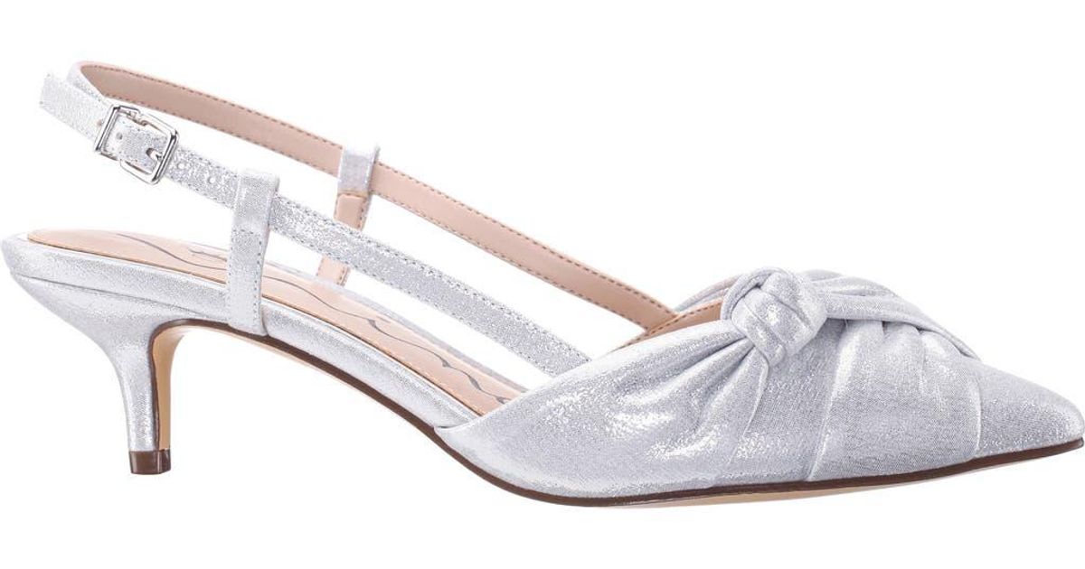 Nina Stella Slingback Pointed Toe Pump in White | Lyst
